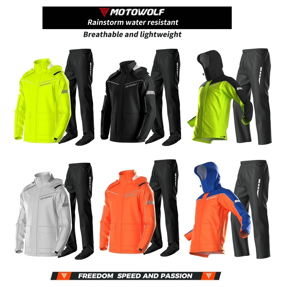 Motowolf Motorcycle waterproof raincoats Jacket and Pants-V3 New design ...