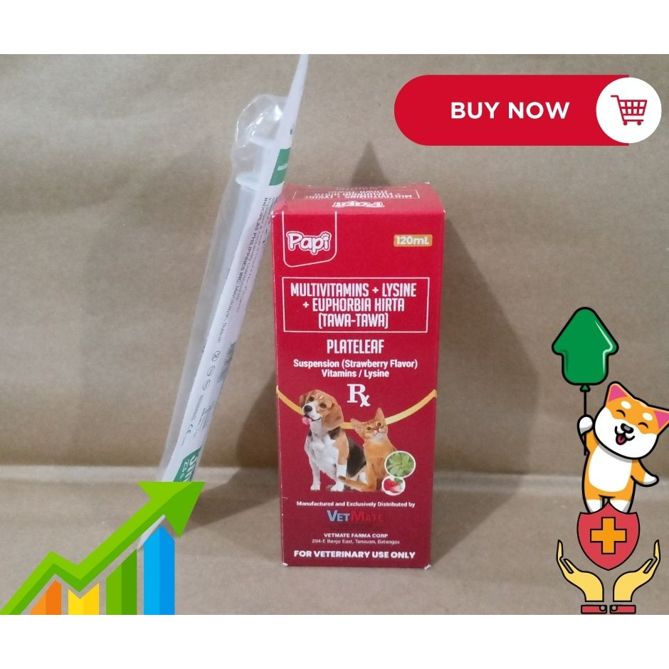 PAPI Plateleaf Multivitamins & Minerals Syrup for Dogs and Cats 120ml ...