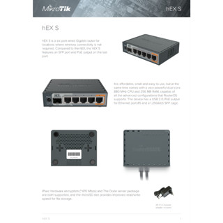 MikroTik hEX S RB760IGS 5 Port Gigabit Router with SFP Port and PoE Out ...