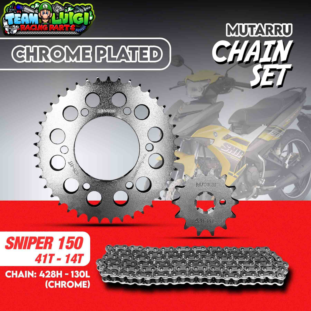 MUTARRU YAMAHA SNIPER 150 MXI CHAIN SET HEAVY DUTY SILVER SERIES ...