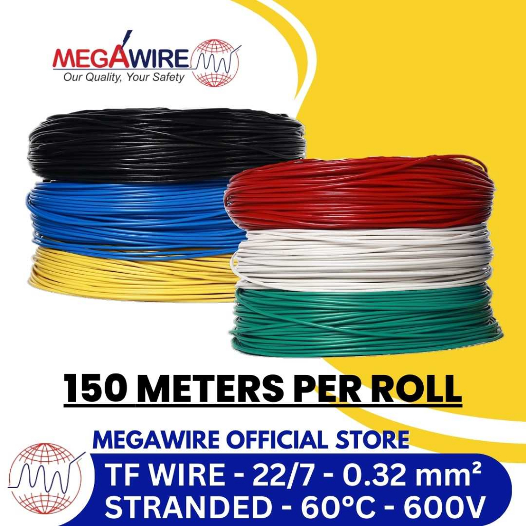 TF 22/7 - 0.32mm² (150M) 60°C 600V STRANDED WIRE ROLL (150 Meters ...
