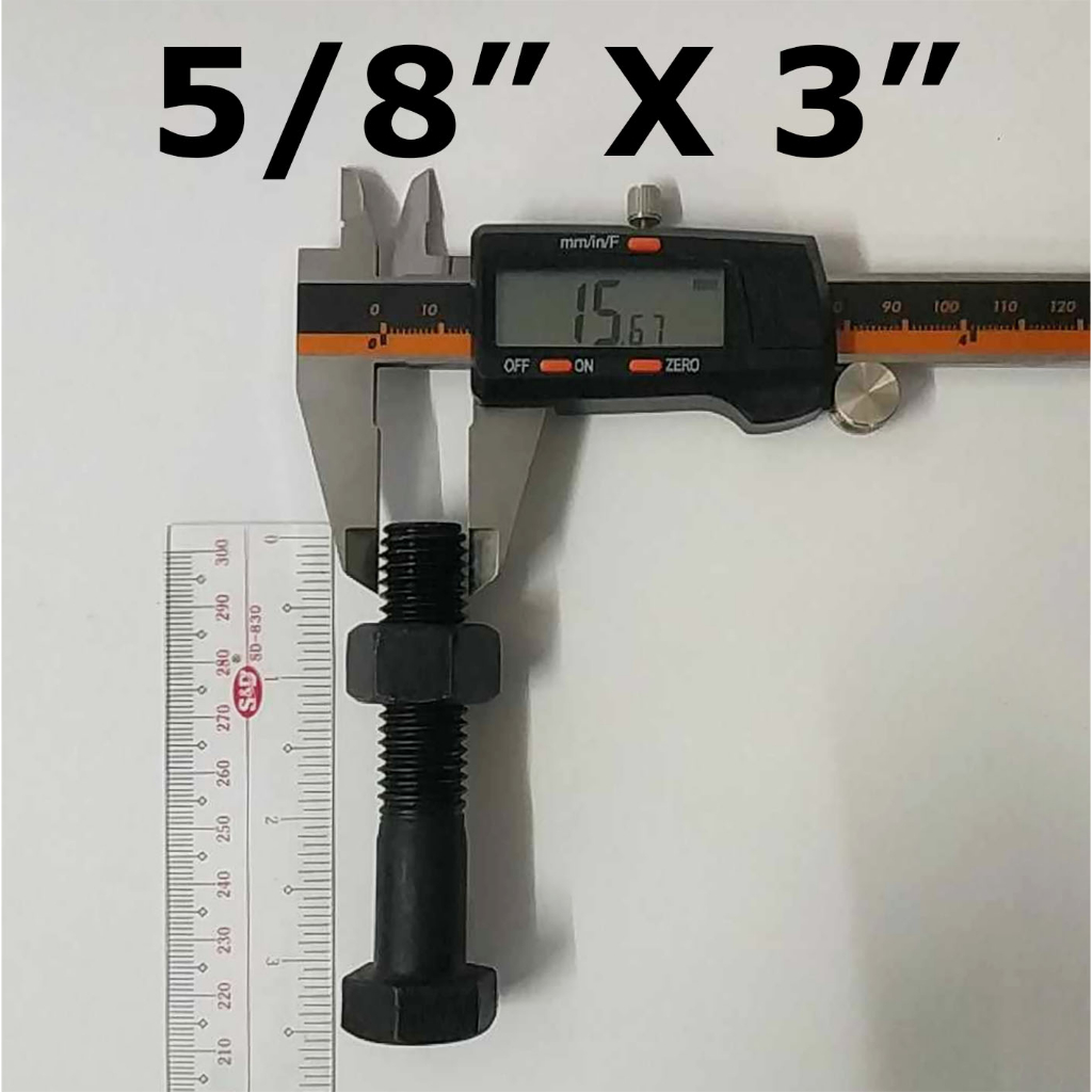 HT BOLT 5/8" X 3" WITH 1 PIECE NUT HI TENSILE