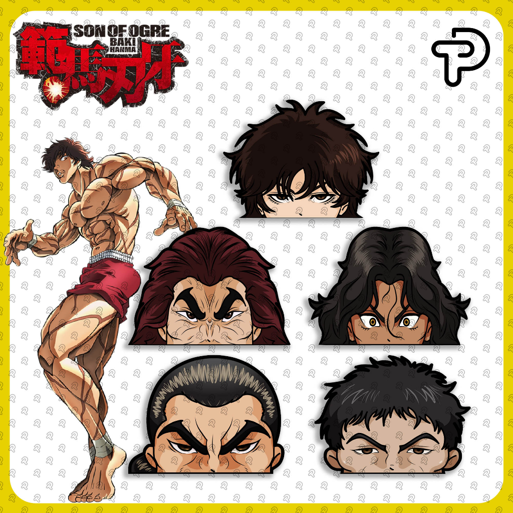 Baki | Pickle | Yujiro | Vinyl Peeker Sticker | Waterproof | Printara ...