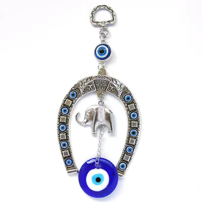 evil eye with elephant good luck charms blue eye door charms window ...