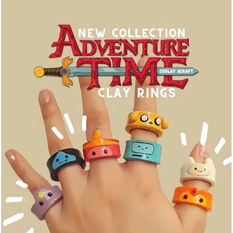 Adenture time Clay Ring by CooLAY Scraft | Shopee Philippines