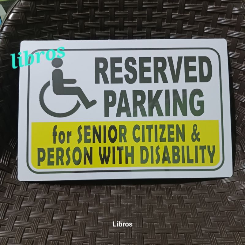 PVC A4 size Signage Reserved Parking for SC and PWD YELLOW | Shopee ...