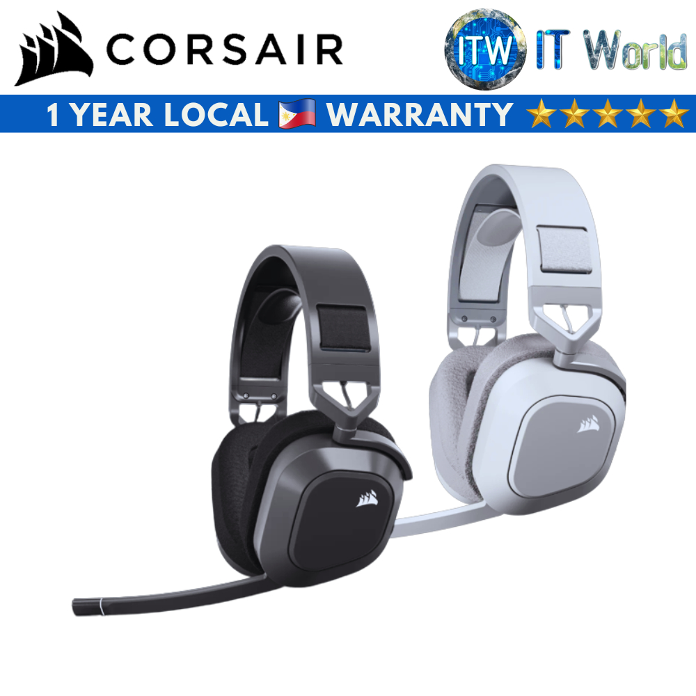 Corsair HS80 Max Wireless Gaming Headset (Steel Gray/White) | itw ...