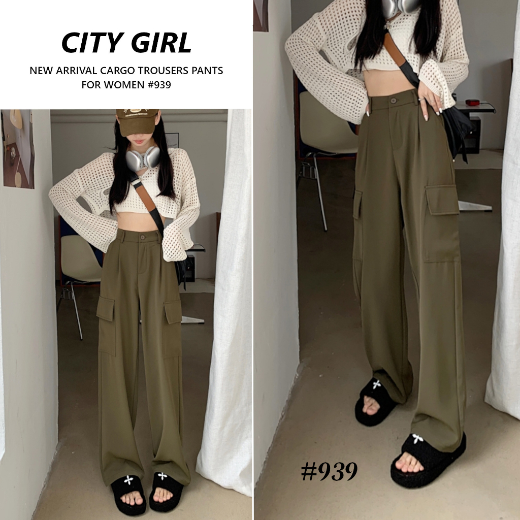 CITY GIRL New Arrival Garterized Cargo Trouser Pants for women #939 ...