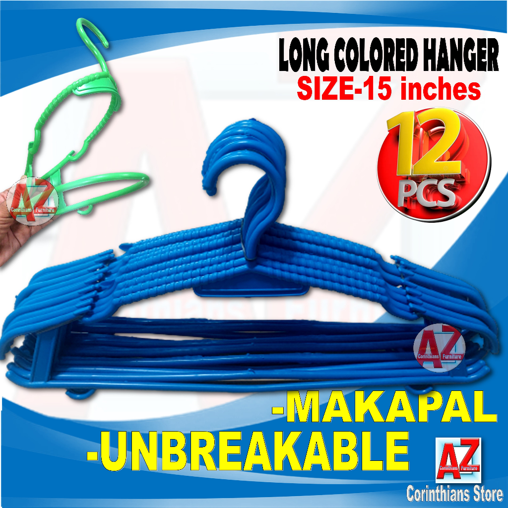 LONG Hanger UNBREAKABLE 12pcs-Size 15 Plastic Hanger For Adults (1 ...