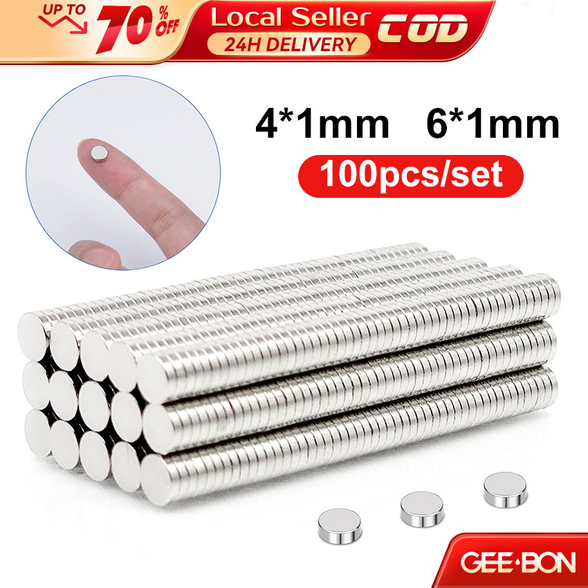 Geebon 100pcs N35 Round Magnet Neodymium Permanent Ndfeb Super Strong ...