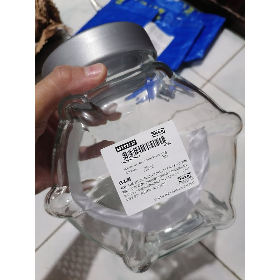 Jar with lid, glass/aluminum color - 1.8 l (61 oz) | Shopee Philippines