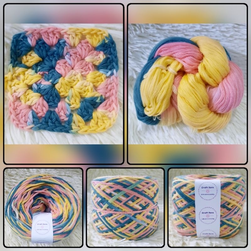 Hand Dyed Fine Cotton Yarn (Tricolor 10-12-13, 16ply,12ply,8ply) (100g ...