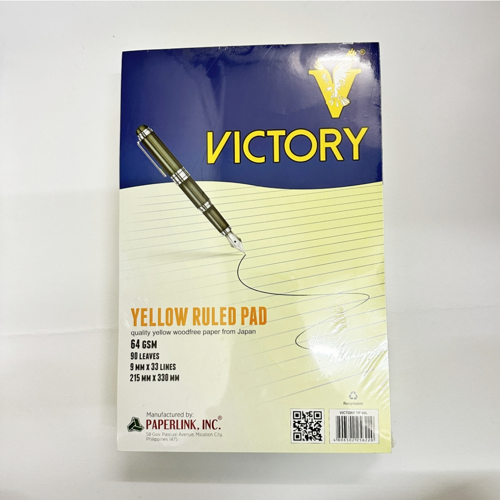 10PADS VICTORY Yellow Ruled Pad 1/2crosswise 1/2lengthwise 1/4page ...