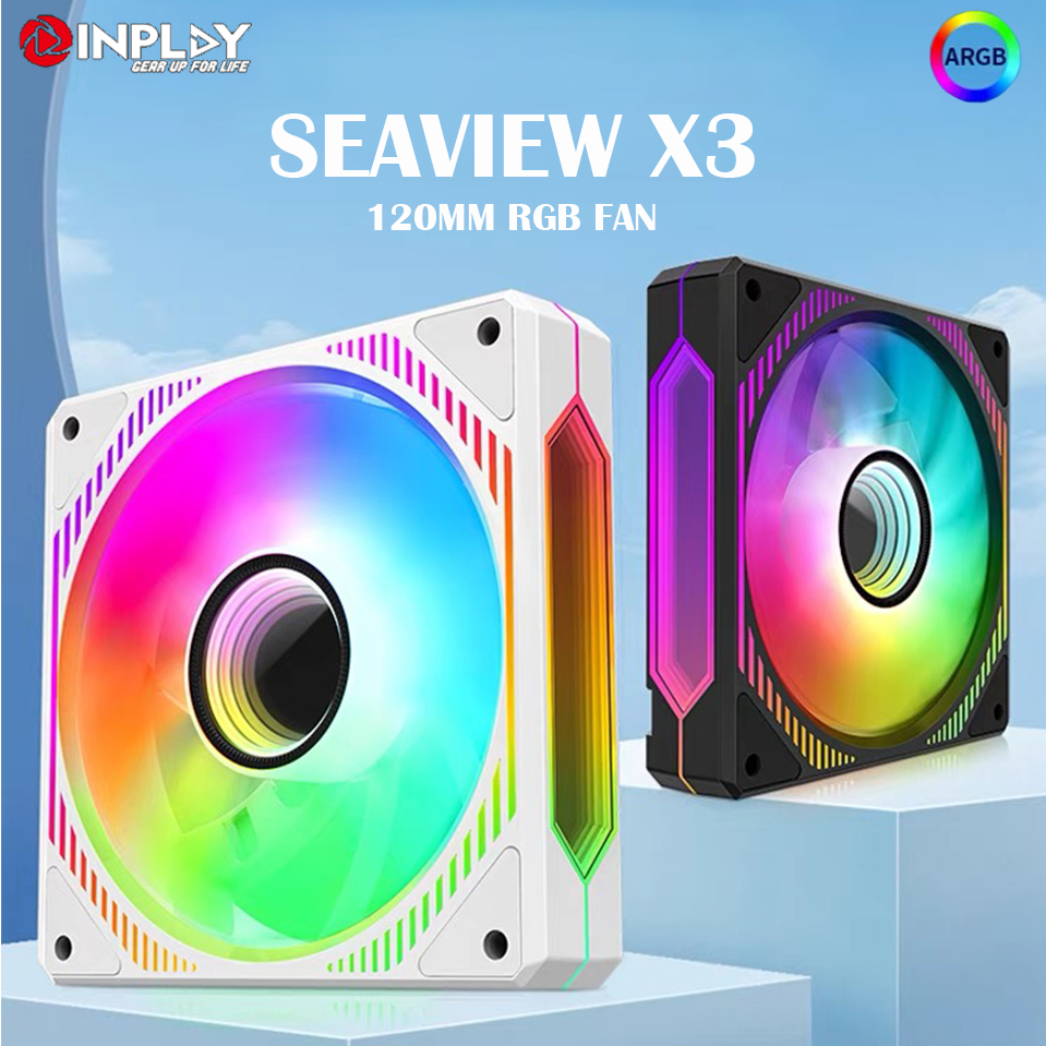 Inplay Seaview X3 120MM RGB Case Fan 6 Pin Silent Computer Fan 1800 RPM ...