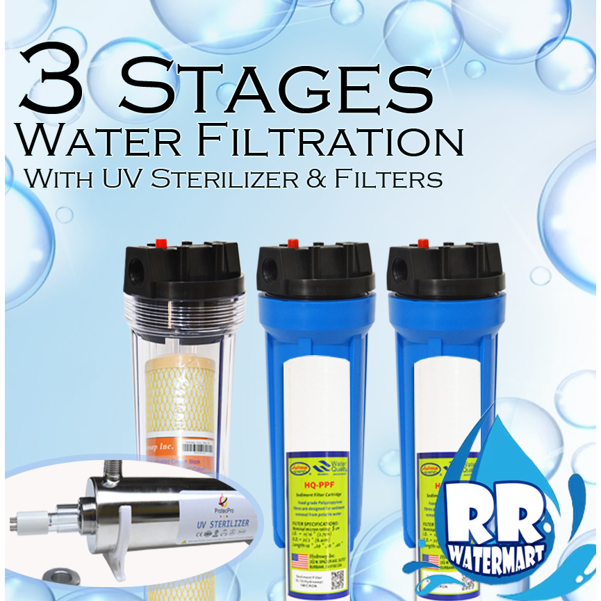 3 Stage Water Filtration with UV Sterilizer Complete Set -Nawasa ...