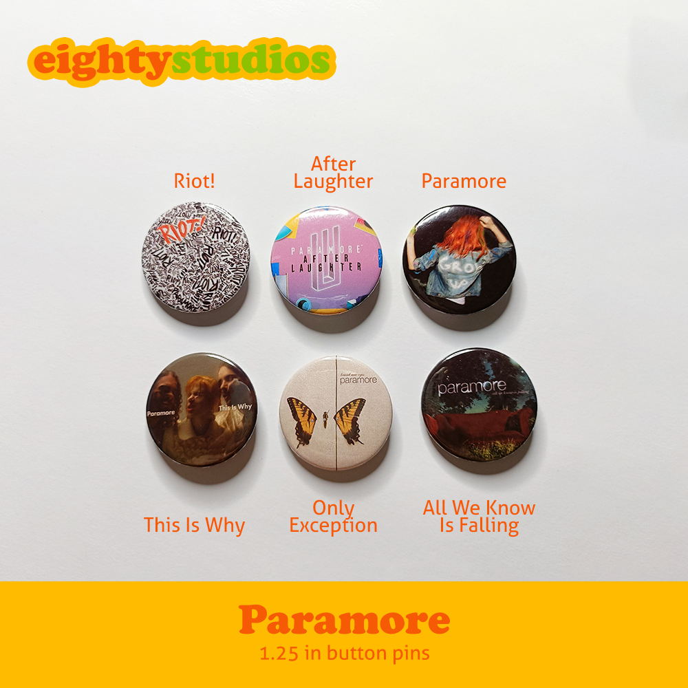 Paramore Album Button Pins | Matte 1.25 inches | eightystudios | Shopee ...