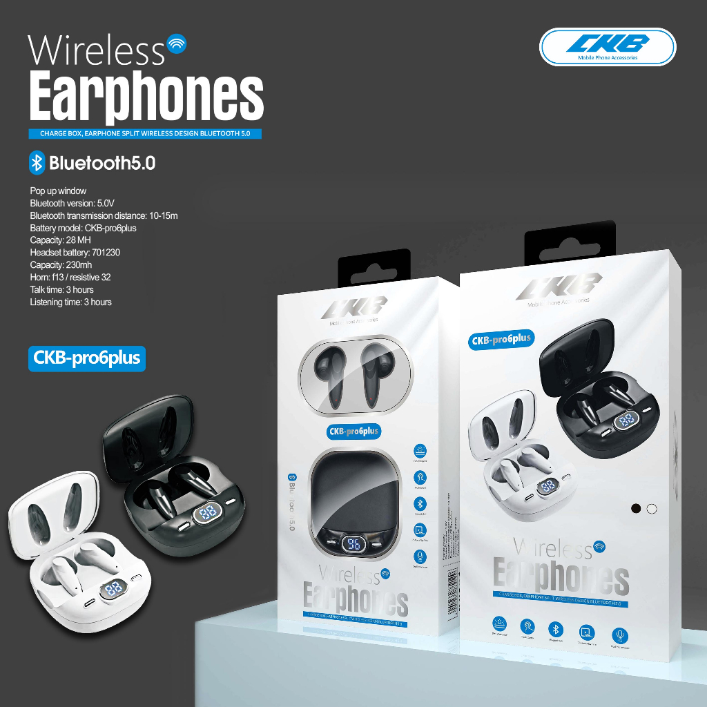 CKB 2023 NEW PRO6PLUS TWS Real Wireless Bluetooth In-Ear Headphones Using a new generation of 5. ...