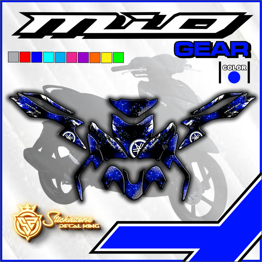 YAMAHA MIO GEAR FULL STICKER DECALS PRINTED LAMINATED STICKAZONE ...