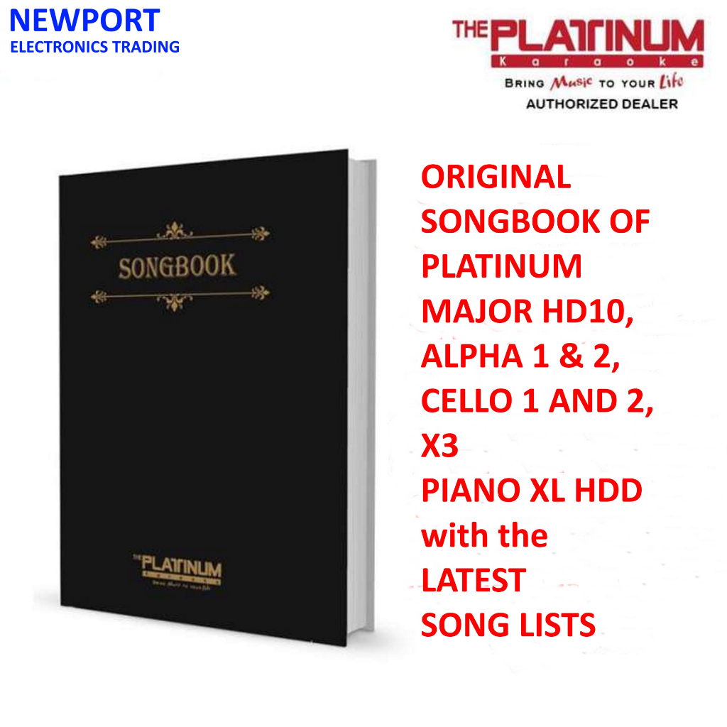PLATINUM ORIGINAL SONGBOOK FOR PLATINUM MAJOR HD10, ALPHA 1 & 2, CELLO ...