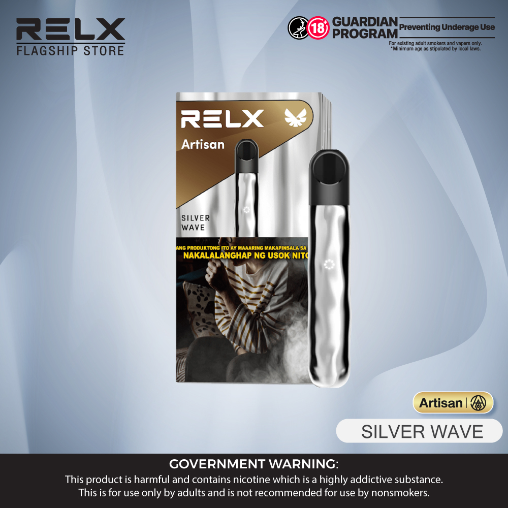 RELX Artisan Metallic Single Device Silver Wave Vape | Shopee Philippines