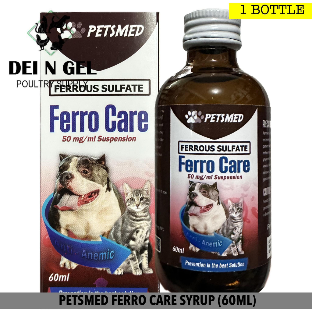 PETSMED FERRO CARE SYRUP FERROUS SULFATE FOR DOG & CAT (60ML) | Shopee ...