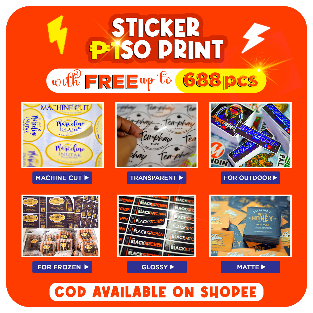 PISO PRINT STICKER LABELS water proof sticker | Shopee Philippines
