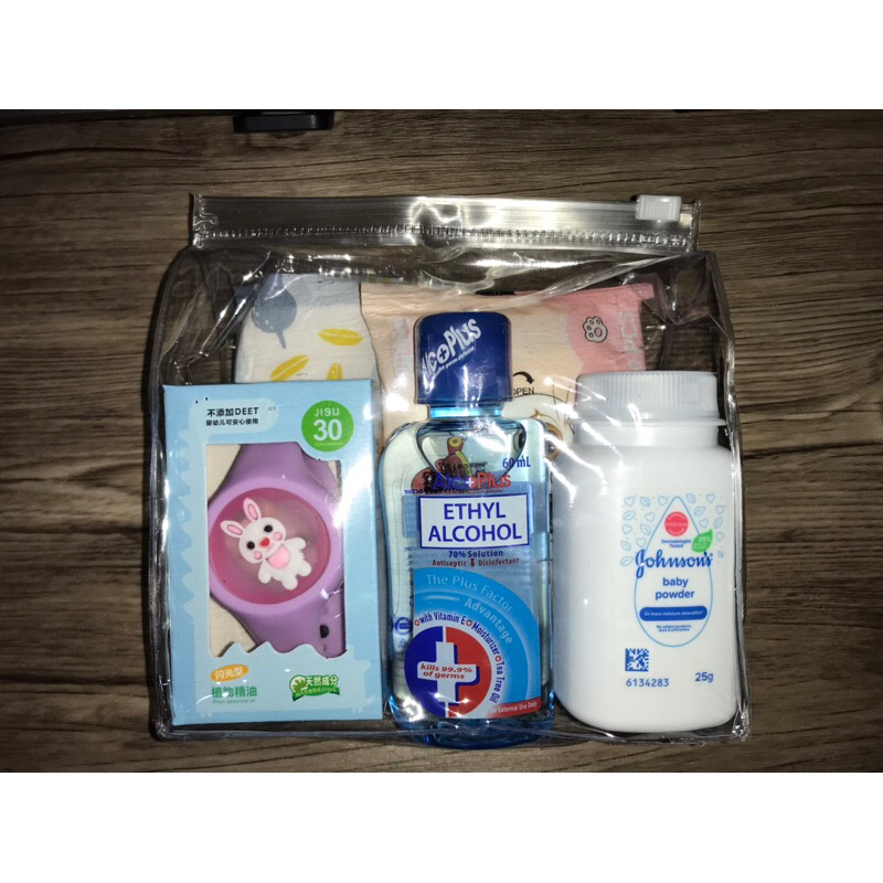 Hygiene kit with mosquito repellant watch / alcohol / babypowder/ paper ...