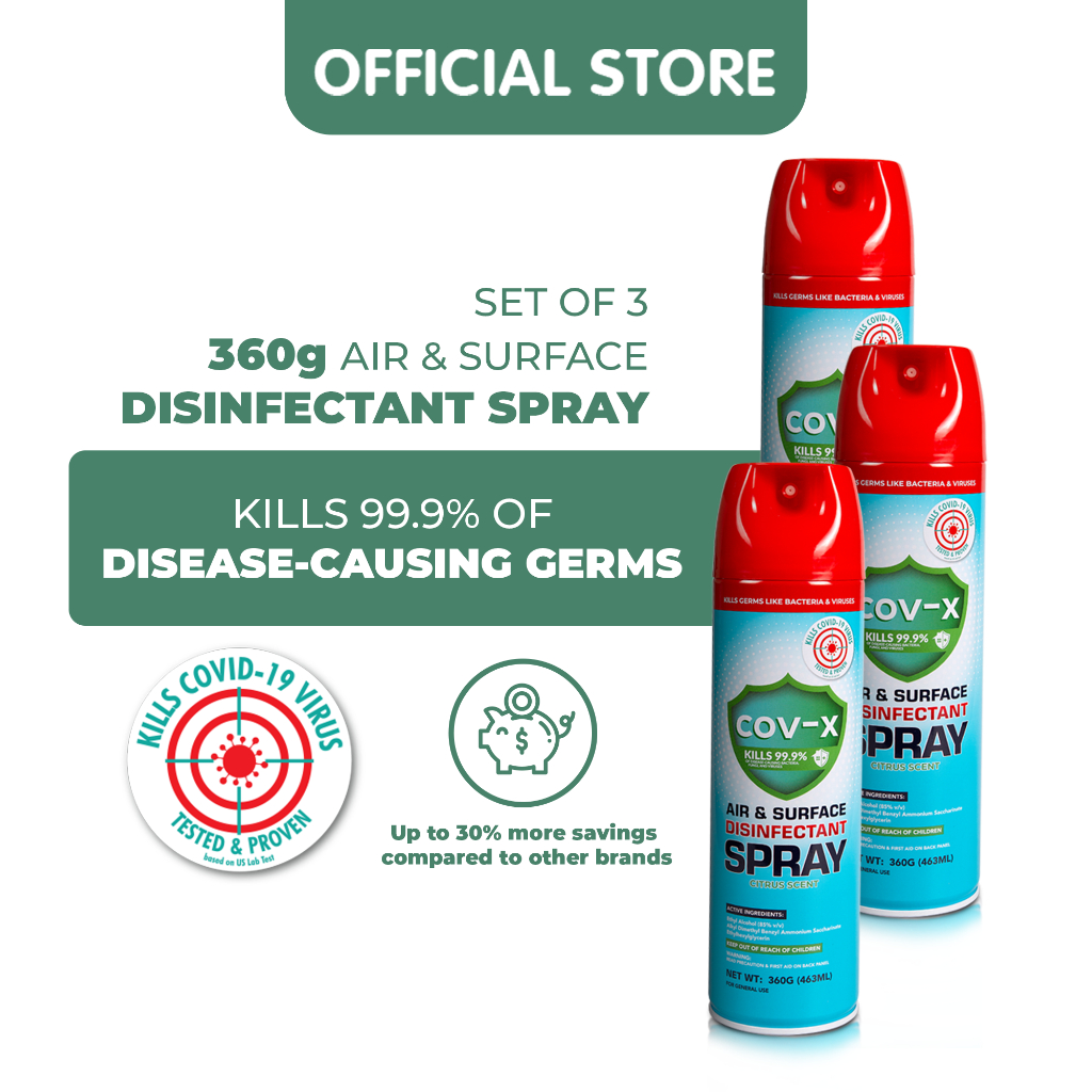COV-X Air & Surface Disinfectant Spray 360g - Tested and proven to kill ...