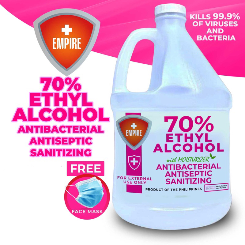 70% ETHYL ALCOHOL 1 GALLON ANTISEPTIC DISINFECTANT ANTIBACTERIAL EMPIRE ...