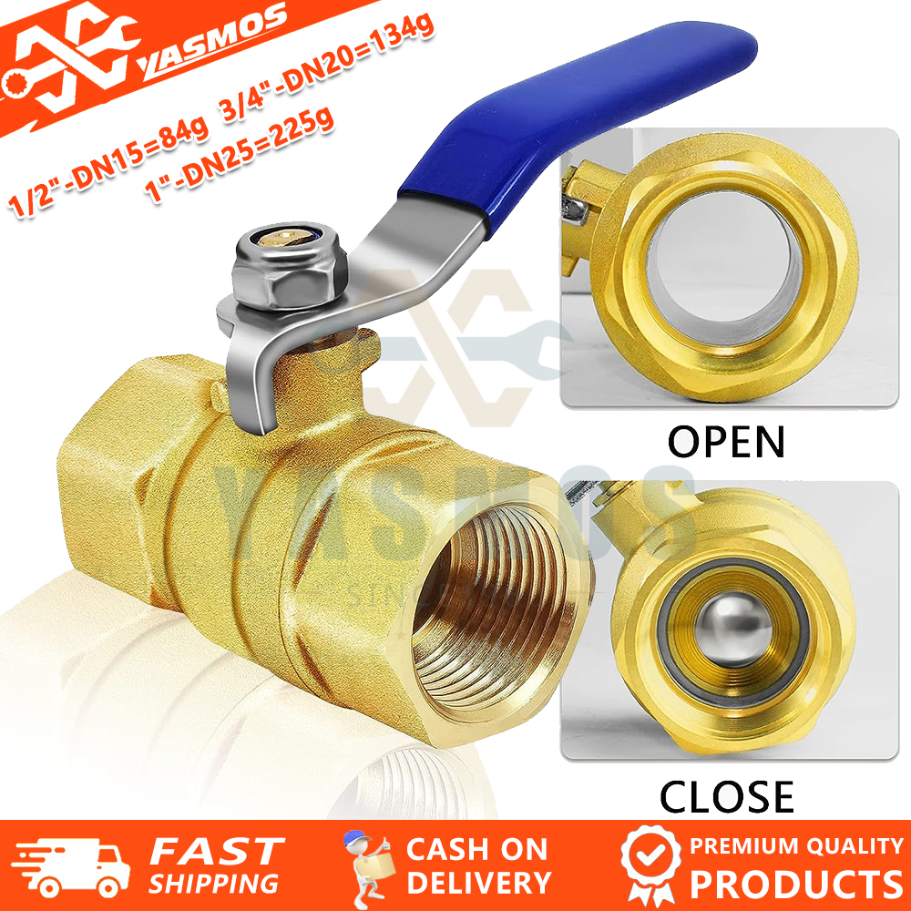 1/2",3/4",1" Brass ball valve with handle(Pure Copper) | Shopee Philippines