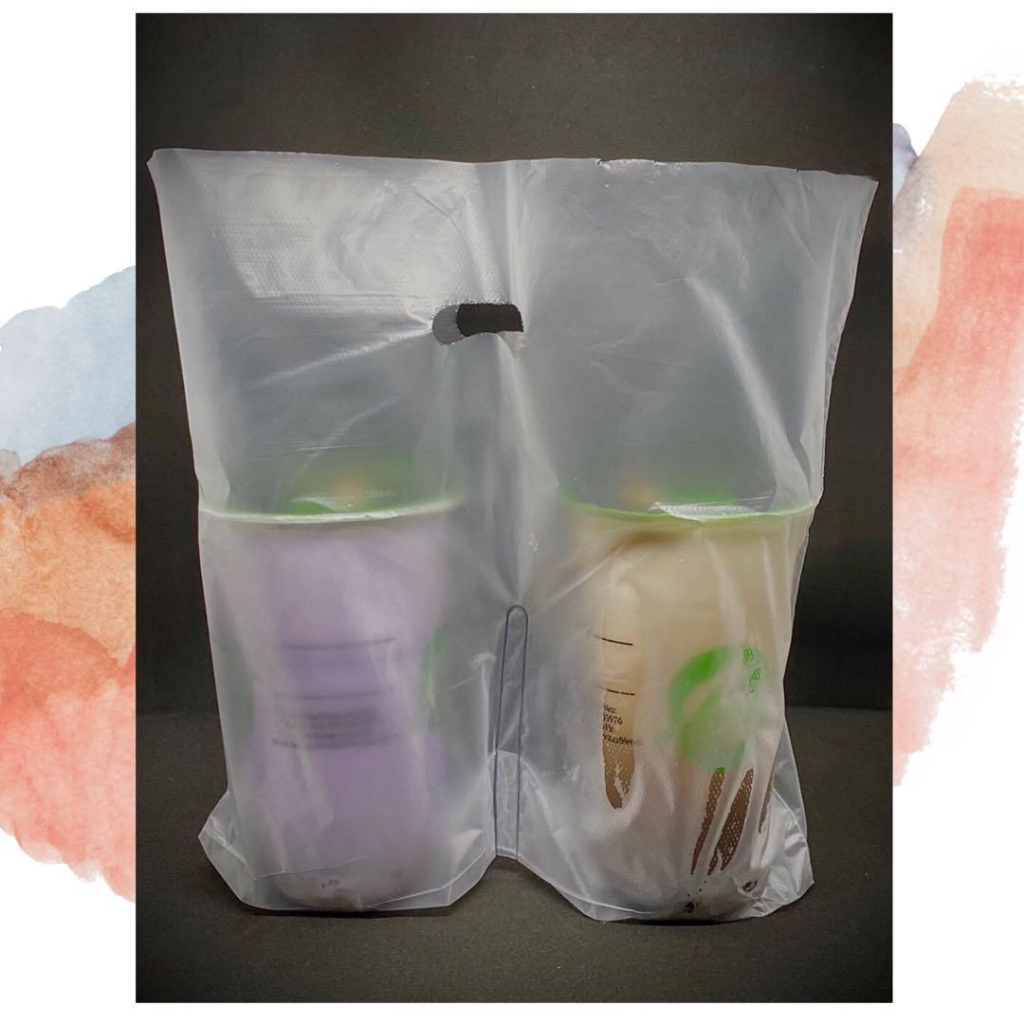 Double take out plastic bag for milk tea 100 pcs | Shopee Philippines