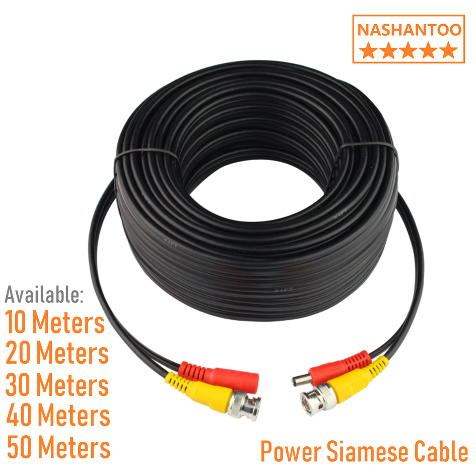 BNC Video and Power Siamese Cable with Connector for CCTV Security ...
