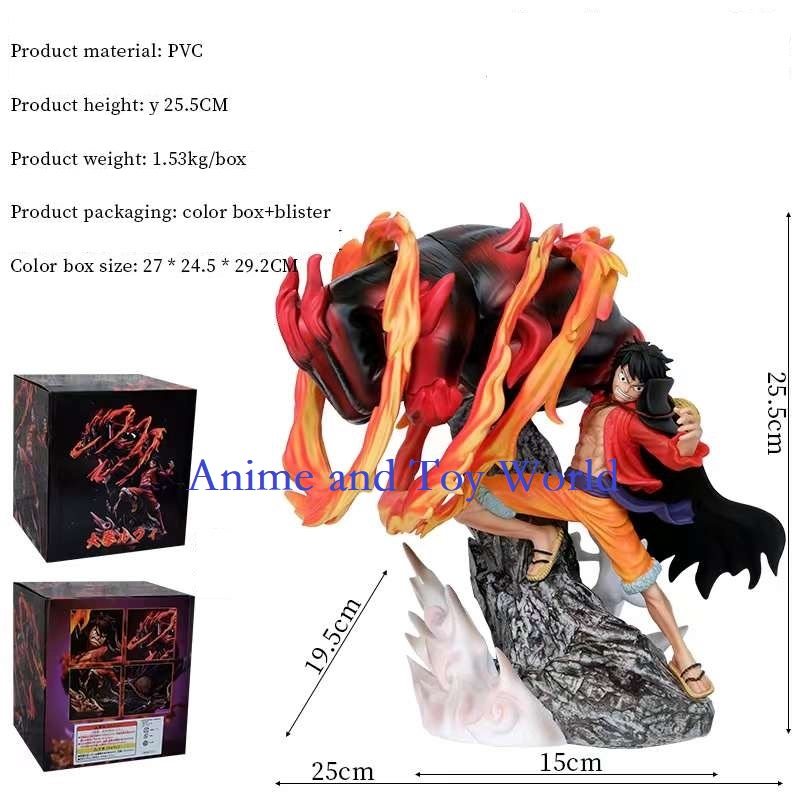 One Piece Luffy Ghost Island Monkey D. Luffy Flame Fist 25.5cm ...