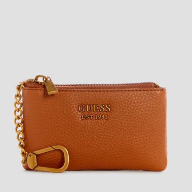GUESS Becci Continental Zip Pouch Cognac (retail) | Shopee Philippines