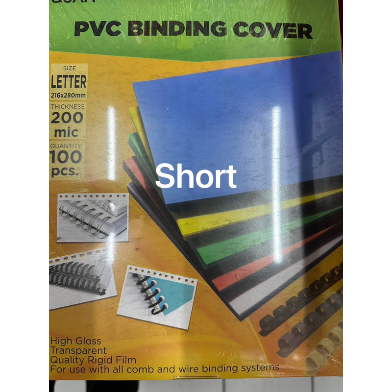 Quaff PVC Binding Cover 100pcs 200micron (Short/A4/Long) | Shopee ...