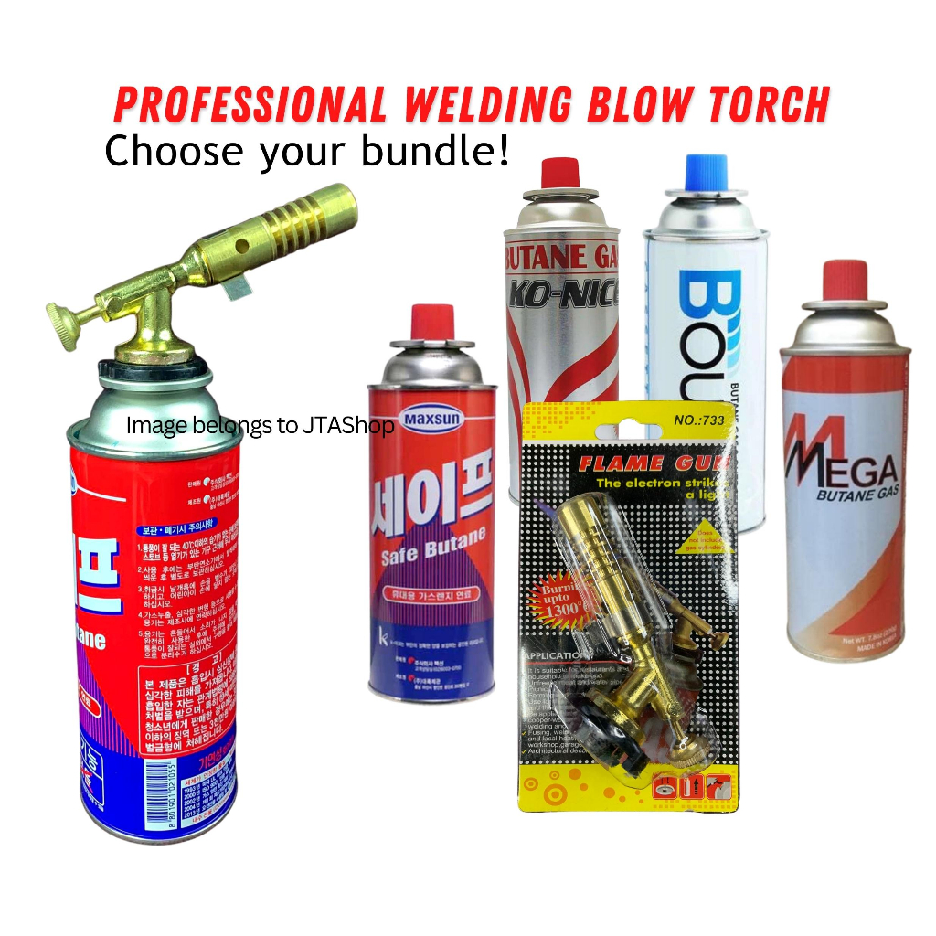 Professional Welding Blow Torch Heavy Duty Flame Gun with 1PC Butane ...