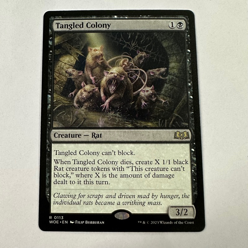 TANGLED COLONY | WOE WILDS OF ELDRAINE | RAT | BLACK | MTG MAGIC THE ...