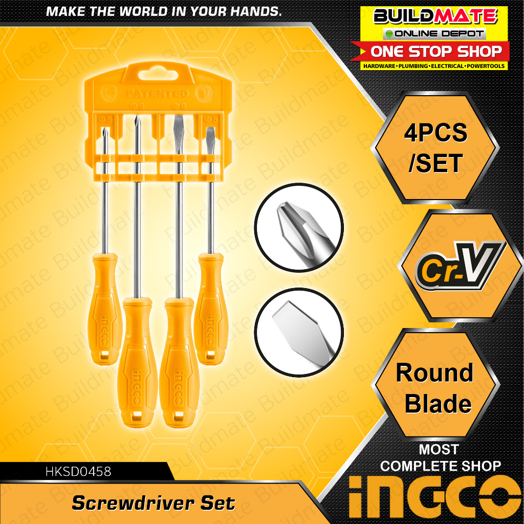 BUILDMATE Ingco Screwdriver Set 4PCS | 10PCS Flat & Philip Precision ...