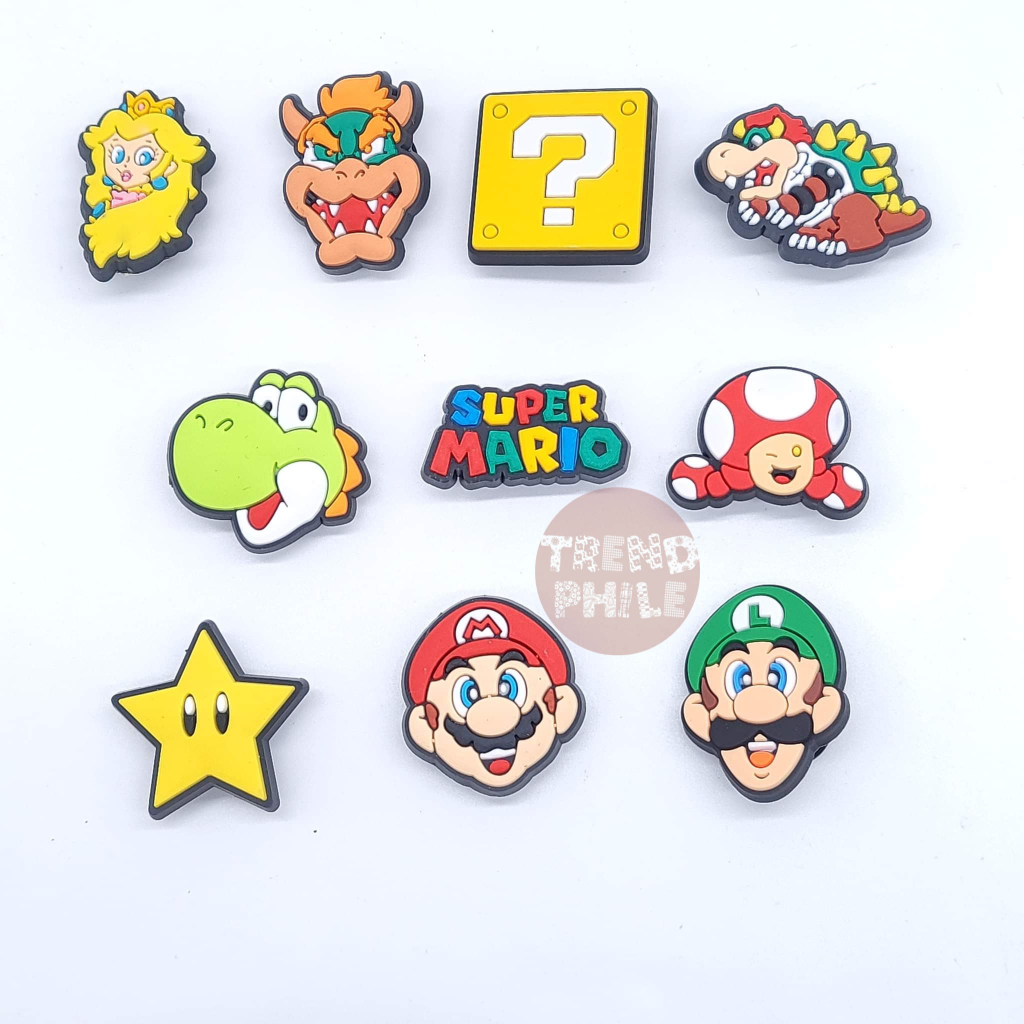 Mario-Luigi Shoe Charms-Jibbitz Crocs for shoes bags -COD | Shopee ...