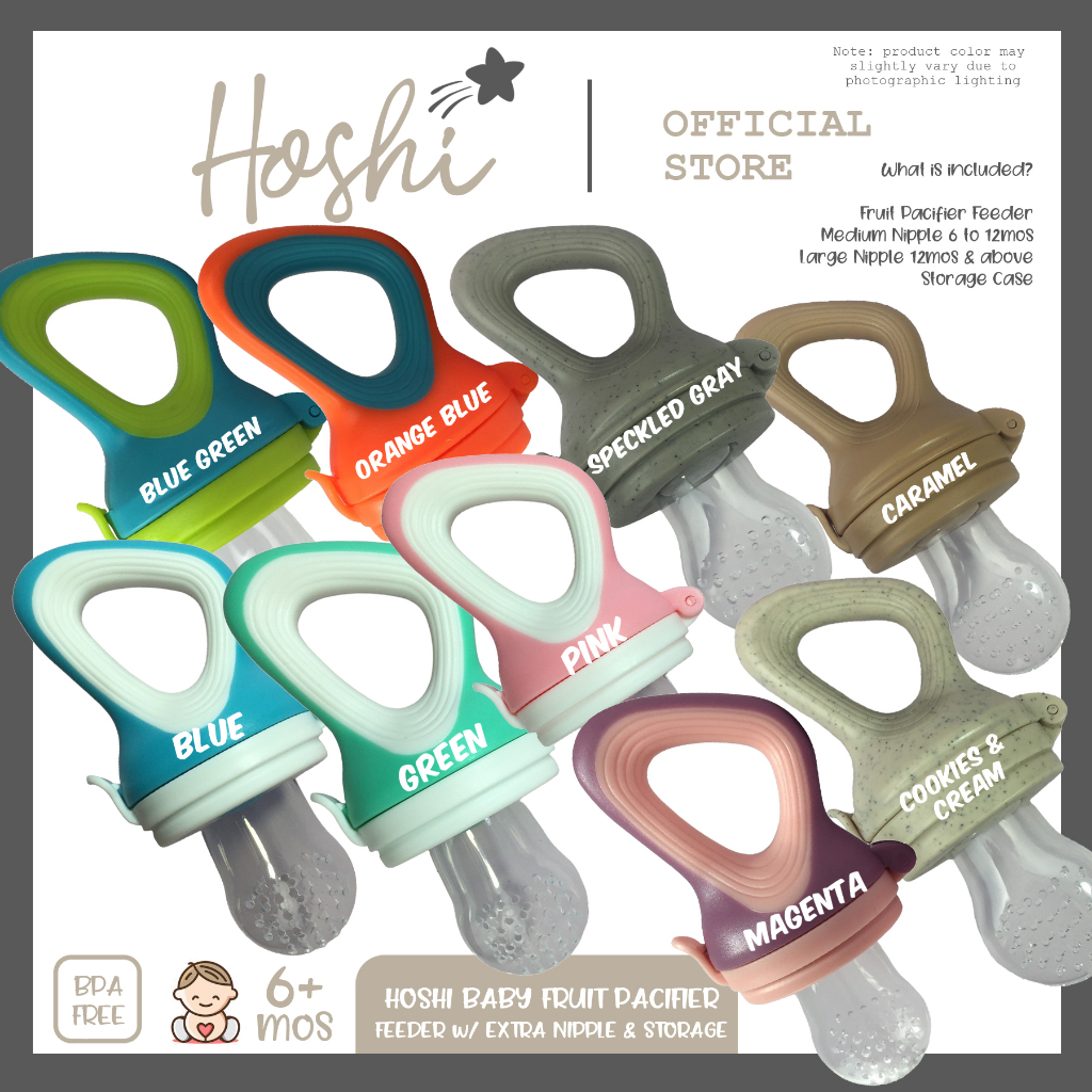 Hoshi Baby Giggly Fruit Pacifier Feeder w/ Extra Nipple and Storage ...