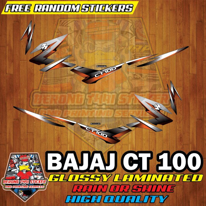 Kawasaki Bajaj CT 100 Stock Decals | Shopee Philippines