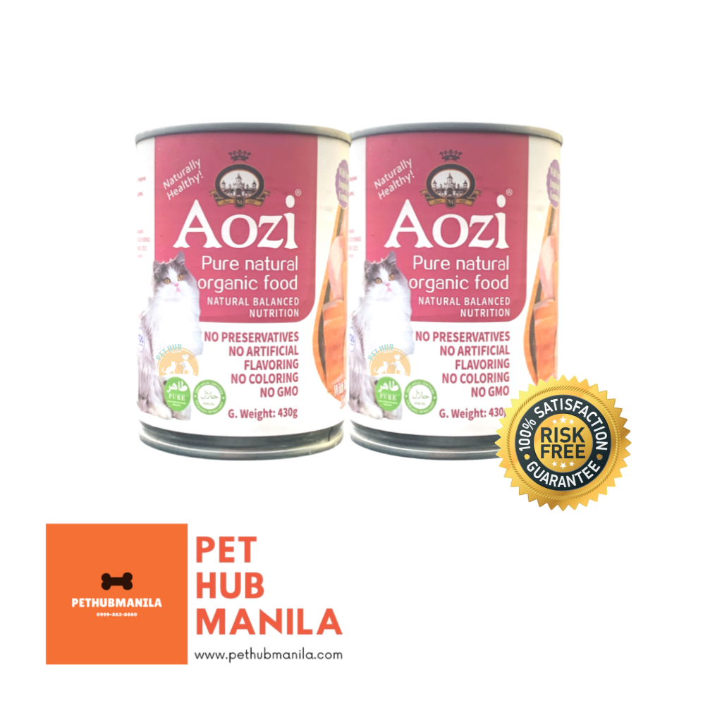 Aozi Salmon Chicken Pure Natural Organic Wet Cat Food 430g (x2 Cans) | Shopee Philippines