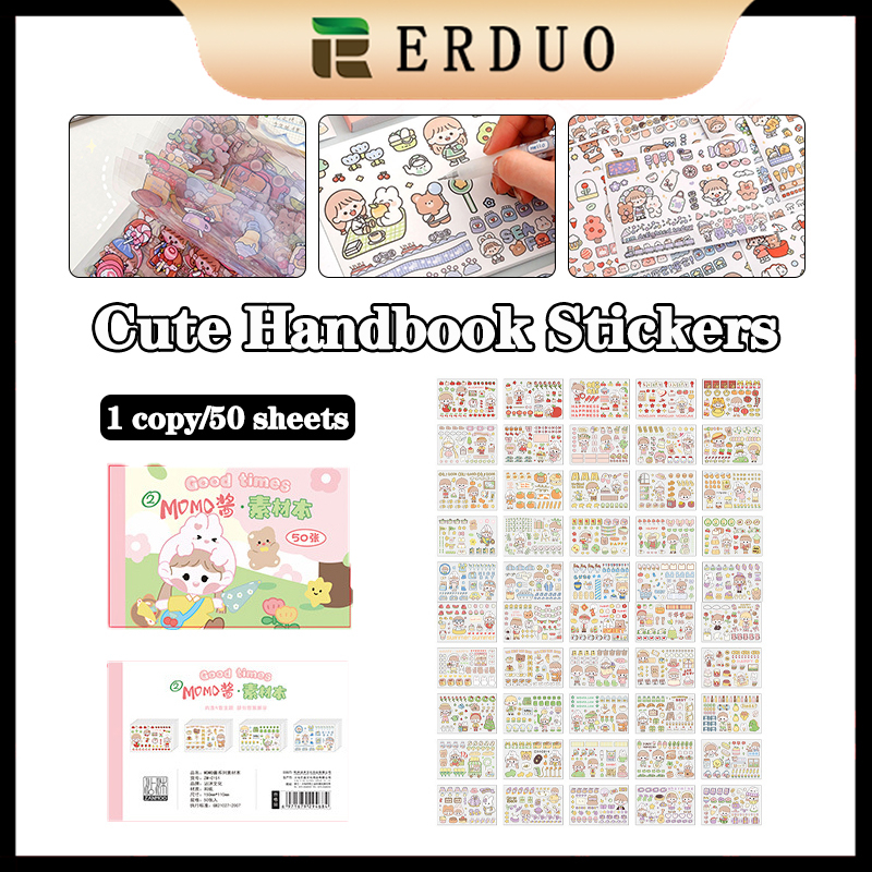 50 Sheets Sticker Cute Journal Stickers For Notebook Cartoon Cute ...