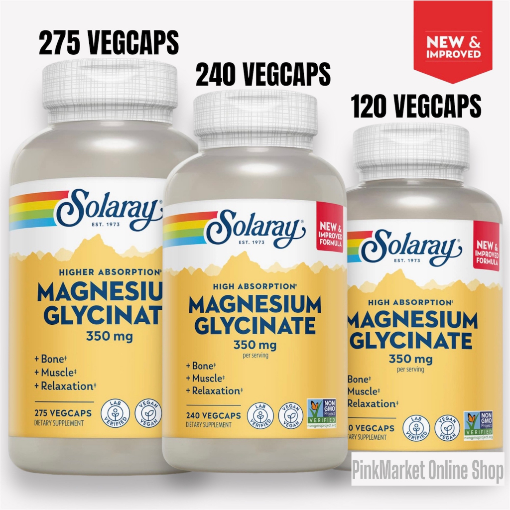 Solaray High Absorption Magnesium Glycinate 350mg for Muscle Relaxation ...
