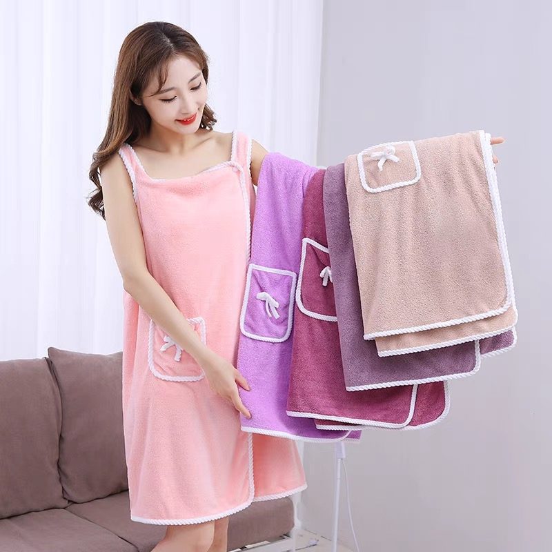 Microsoft Towel bath robes Dress Magic women Quick dry Wearable Plain ...