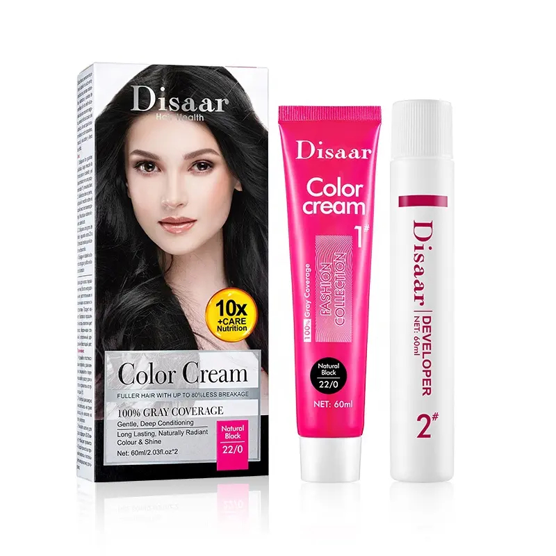 Disaar Hair Color Cream 100% Grey Coverage 2 in 1 Hair Color Cream With ...