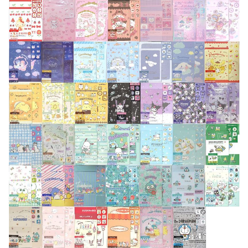 【Direct from Japan】Sanrio, Japan Anime, Letter Set 12 Writing Paper + 6 ...