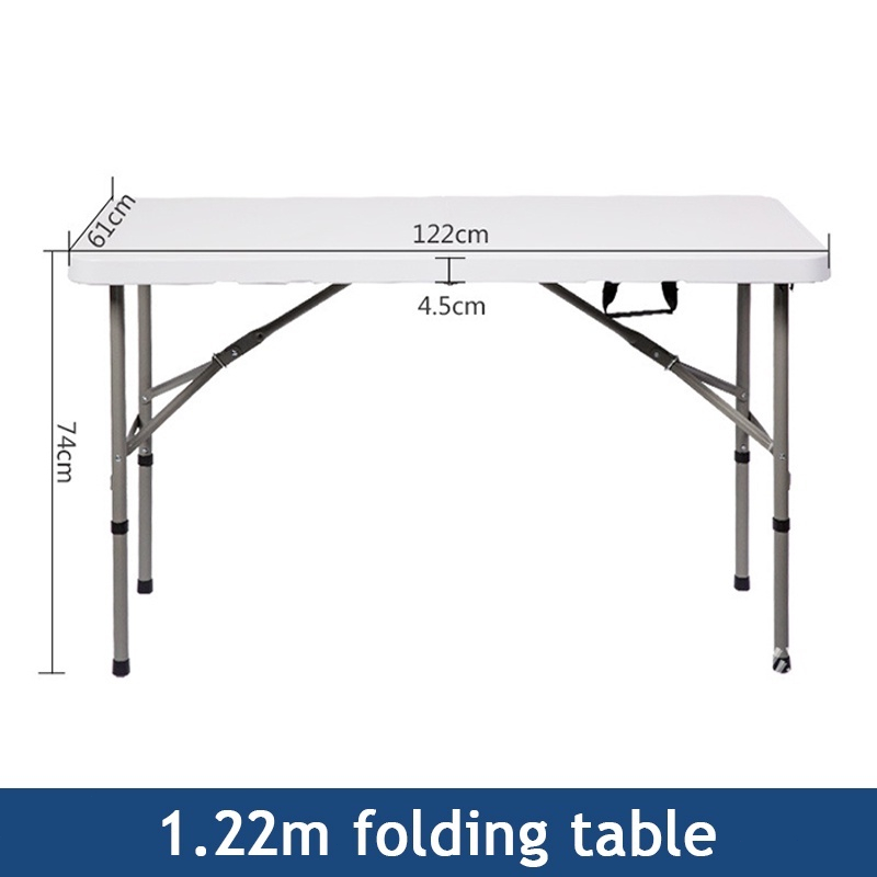 ICON White Folding Table 6Ft Portable Picnic Table Half Table With ...