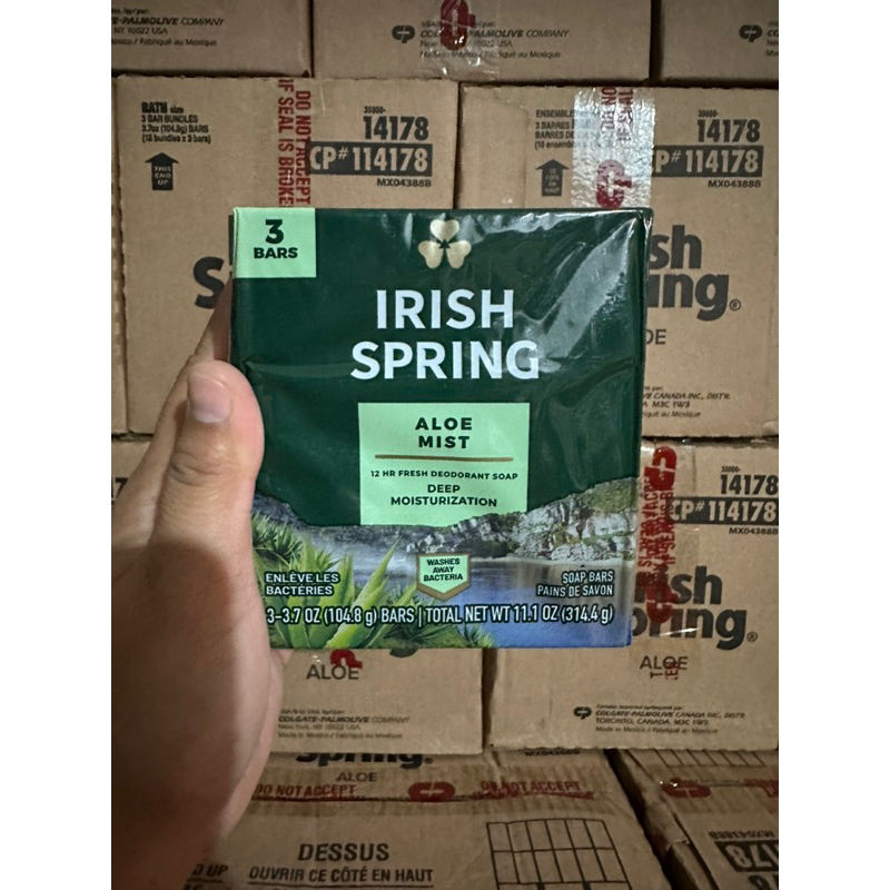 authentic IRISH SPRING aloe mist barsoap X 3bars per pack (104.8grams ...