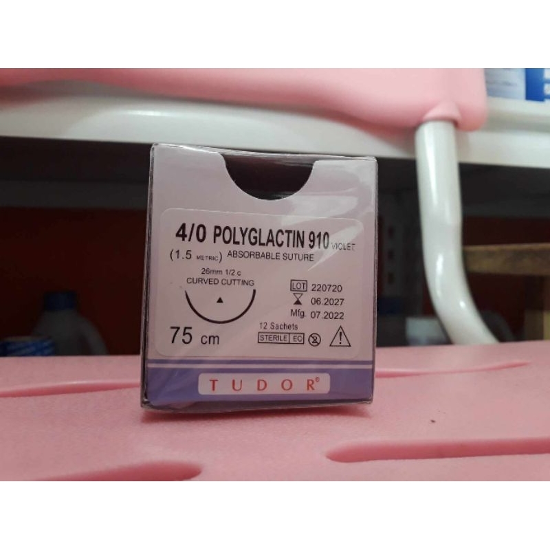 POLYGLACTIN 910 VIOLET ABSORBABLE SUTURE 4/0 CURVED CUTTING 1.5 METRIC ...